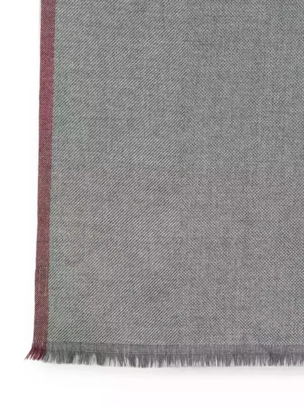 Brunello Cucinelli Herringbone-weave Frayed Scarf