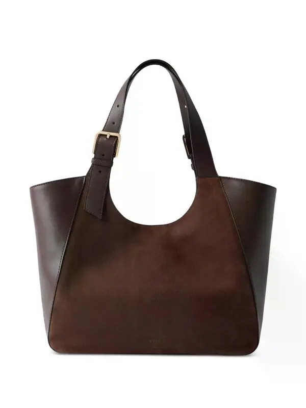 Furla Suede-panel Leather Tote Bag