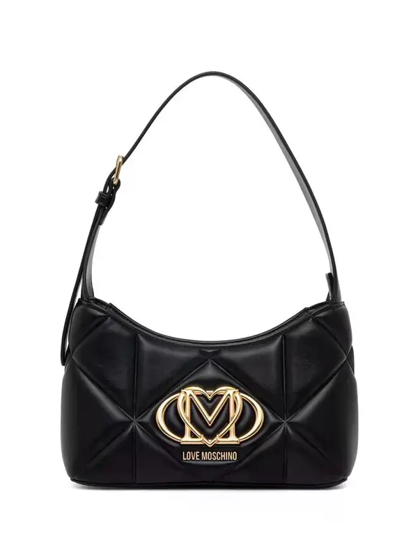 Moschino Diamond Quilted Tote Bag With Gold-tone Logo Plaque