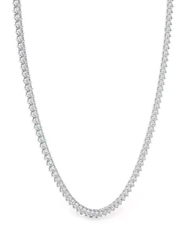 DIAMOND ESSENTIALS 10 Carat Round-cut Diamond Tennis Necklace In 14k White Gold