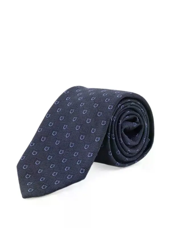 FERRAGAMO Gancini Jacquard Silk Tie