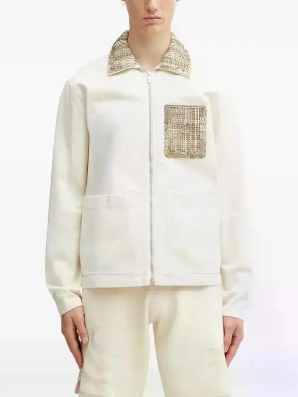 Filling Pieces Panier Woven-detail Zip-up Jacket