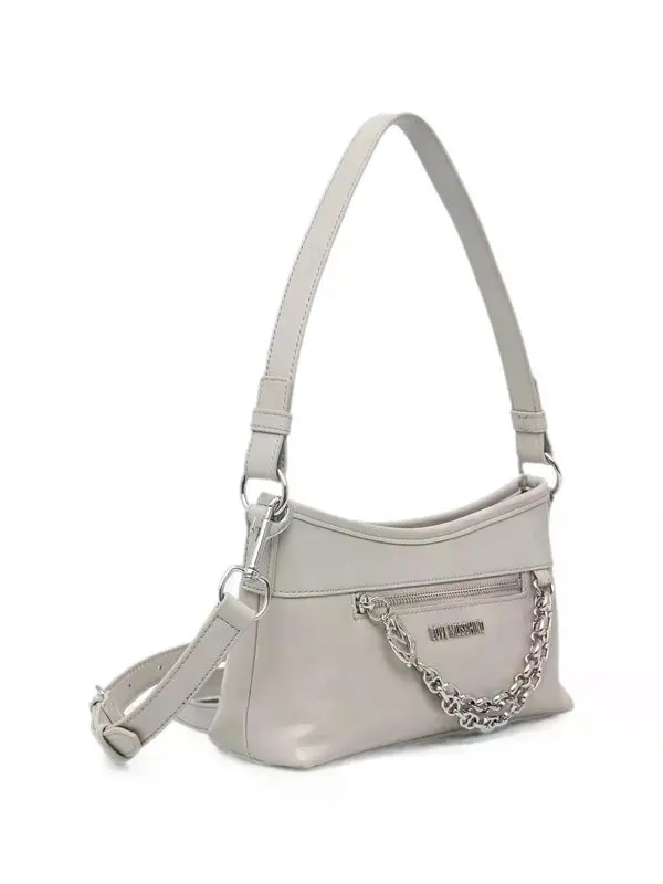 Moschino Logo Lettering Chain Detail Shoulder Bag - Grey
