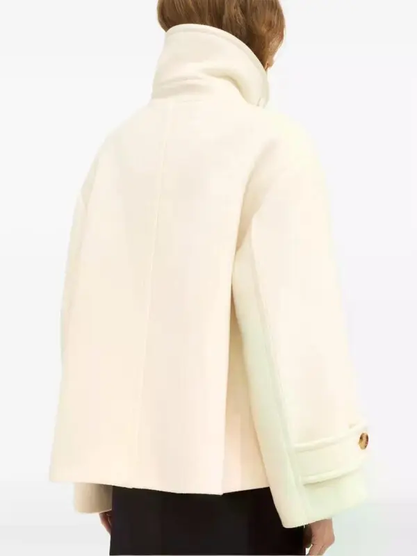 Chloé Double-breasted High-neck Coat - Neutrals