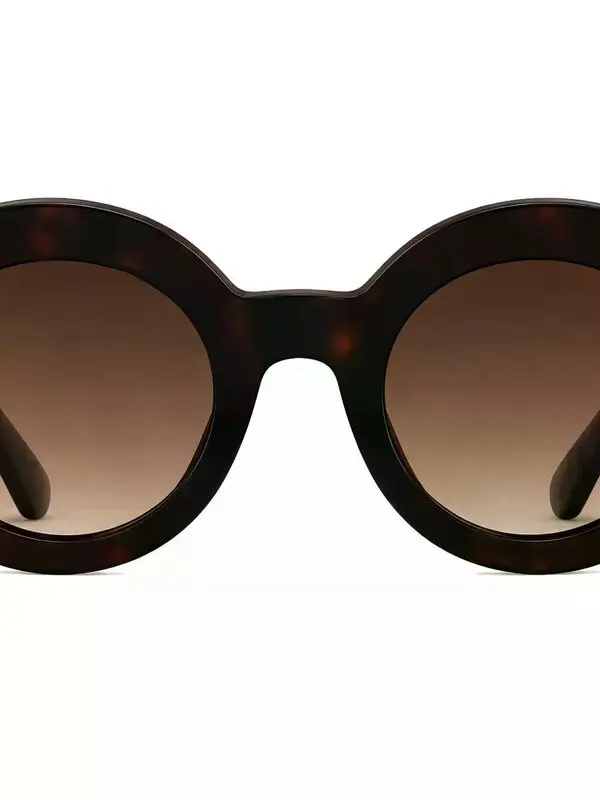 Furla Tortoiseshell Effect Round Frame Sunglasses