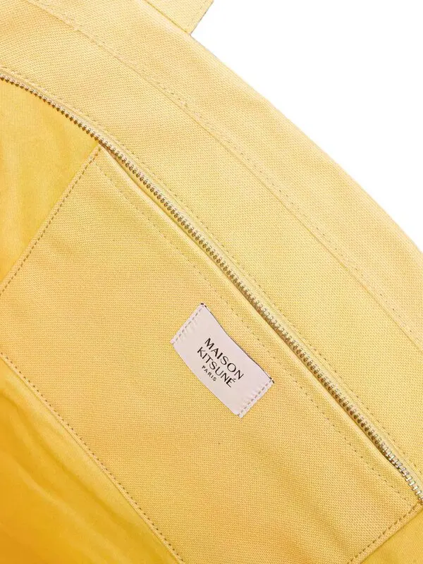 Maison Kitsuné Extra Large Handwriting Logo-embroidered Tote Bag - Yellow