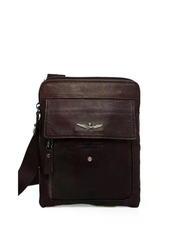 AERONAUTICA MILITARE Leather Belt Bag With Logo Plaque - Brown