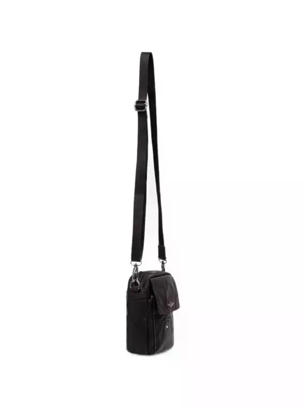 AERONAUTICA MILITARE Logo Plaque Leather Belt Bag - Black