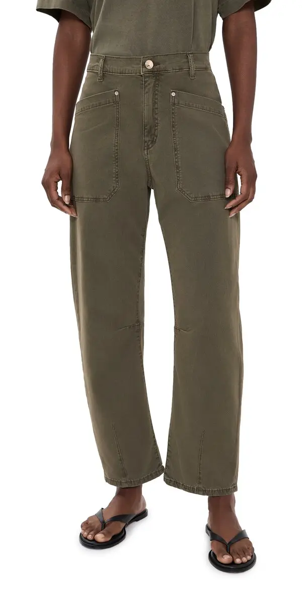 DL1961 Bilie Easy Barrel High Rise Ankle Pants - Pine