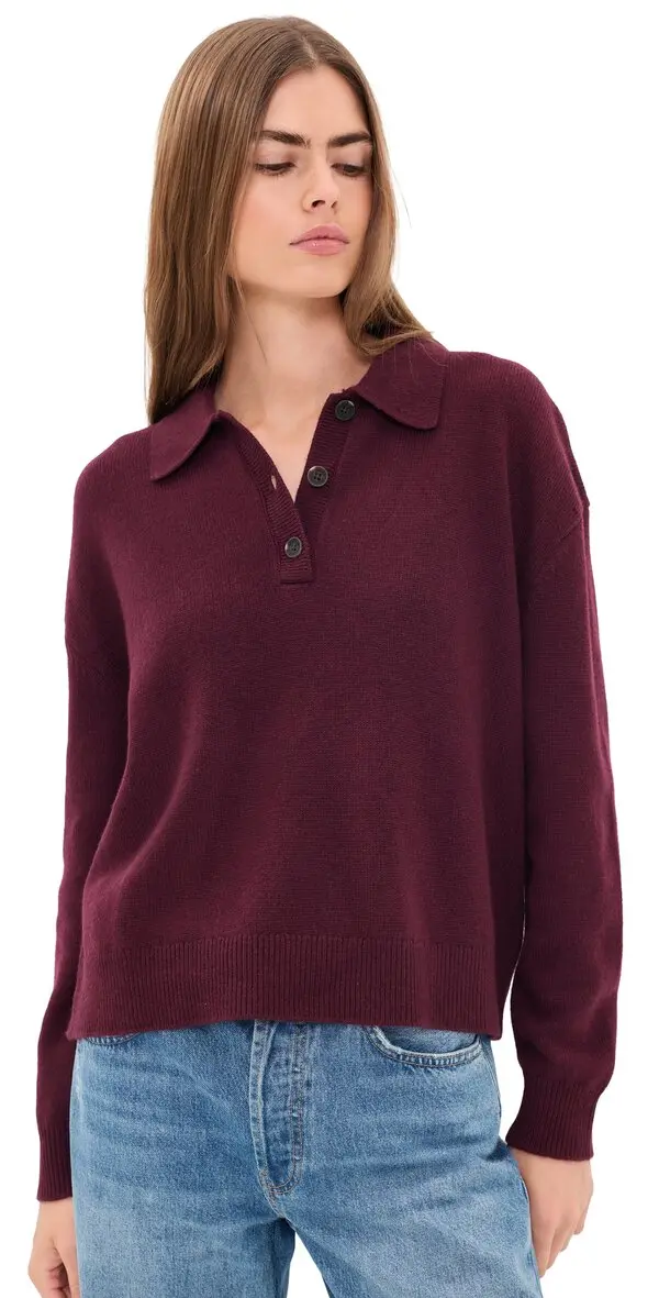 ANINE BING Lee Polo Sweater