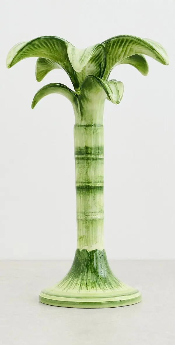 LES-OTTOMANS Palm Candlestick Holder - Green