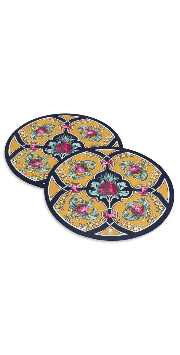 La DoubleJ Set Of 2 Disk Placemats - Ananas