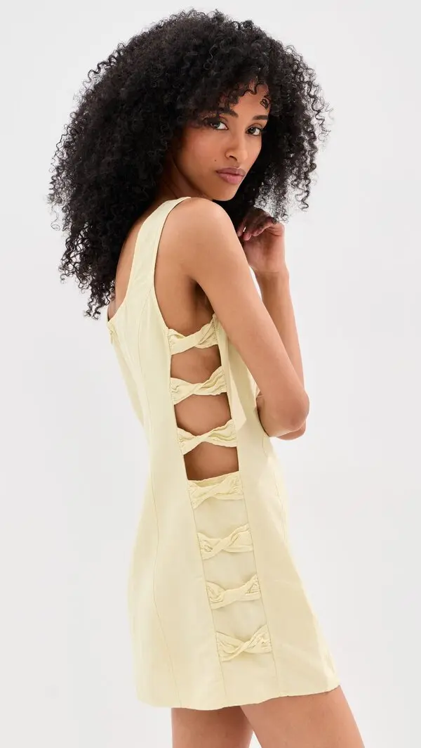LE BOP Jane Linen Mini Dress - Honeydew