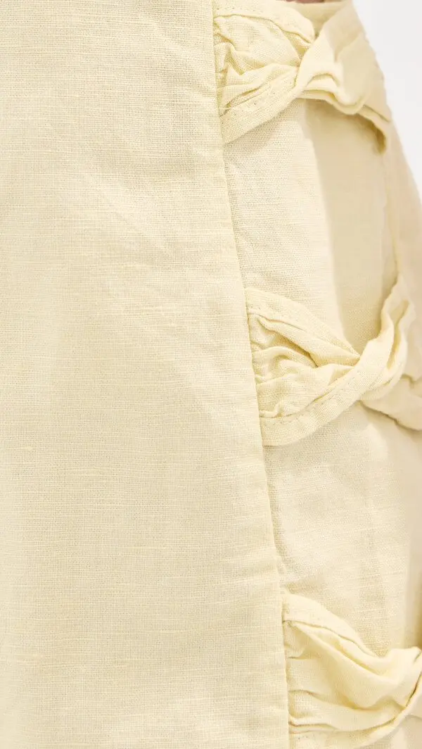 LE BOP Jane Linen Mini Dress - Honeydew