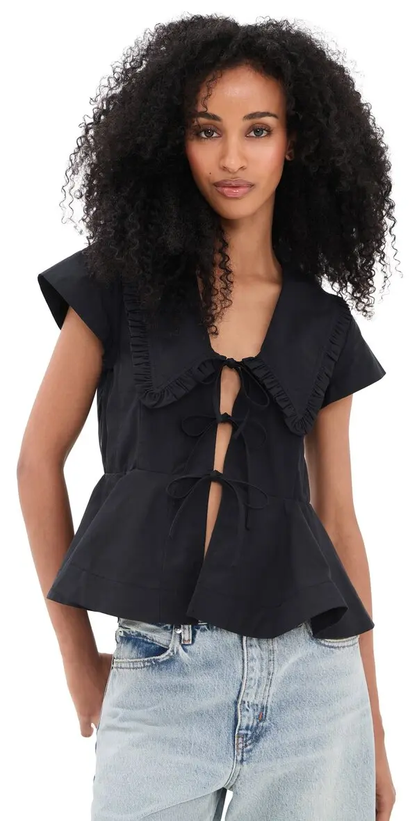 GANNI Regenerative Cotton Poplin Blouse