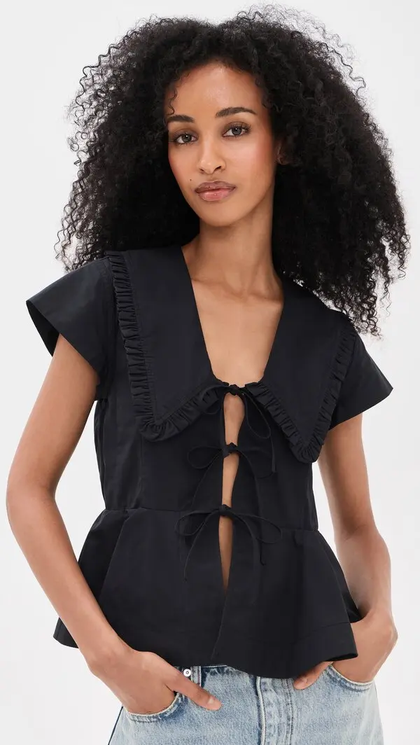 GANNI Regenerative Cotton Poplin Blouse