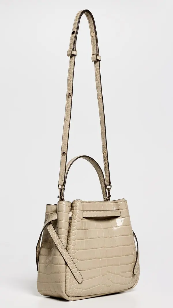 Tory Burch Romy Embossed Croc Bucket Bag