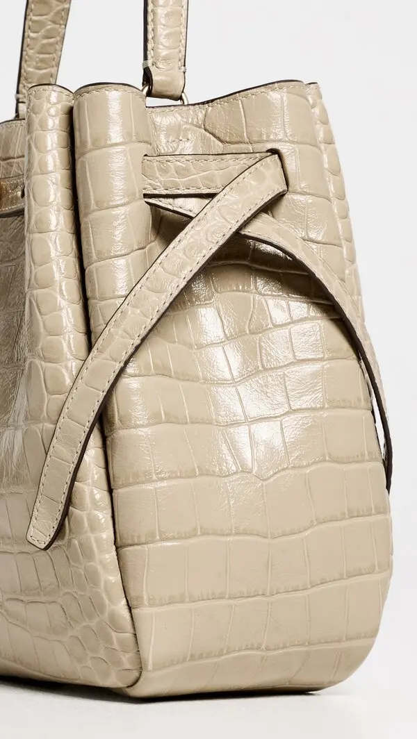 Tory Burch Romy Embossed Croc Bucket Bag