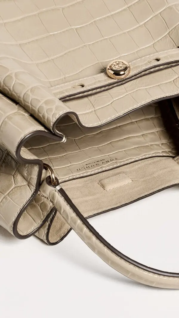 Tory Burch Romy Embossed Croc Bucket Bag