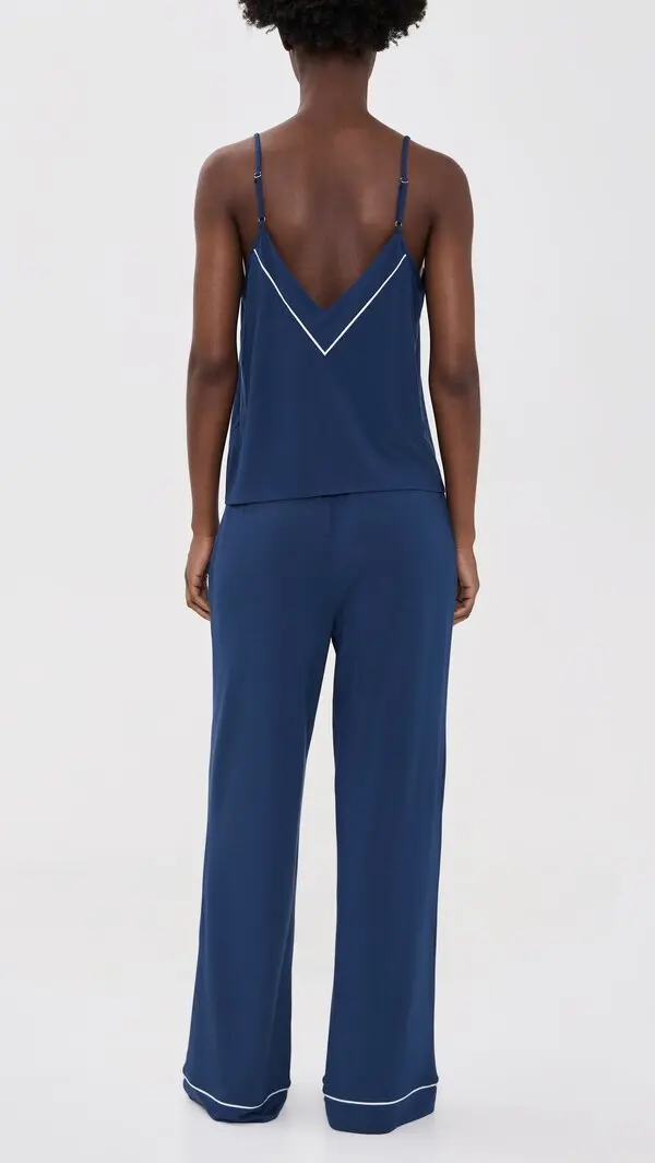 Eberjey Gisele Cami & Pants Pajama Set - Navy/ivory
