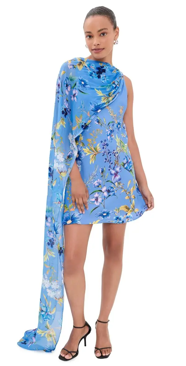 Hemant & Nandita Ayka Sash Mini Dress - Blue