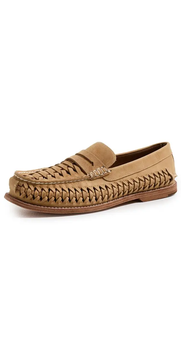 Sperry Gold Cup Woven Penny Loafers - Tan