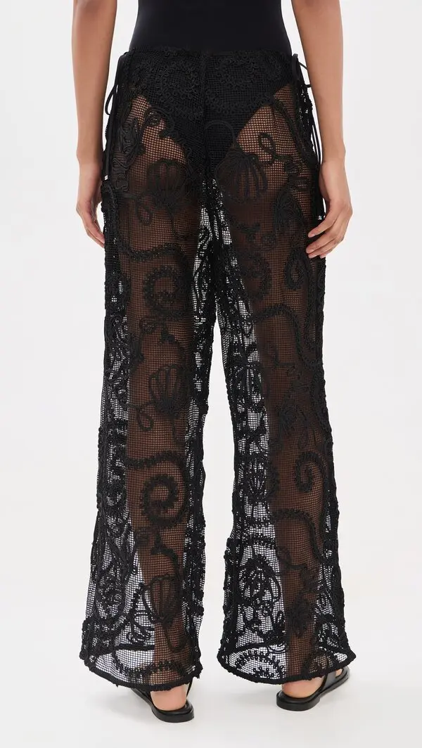 GANNI Embroidered Net Tie Trousers