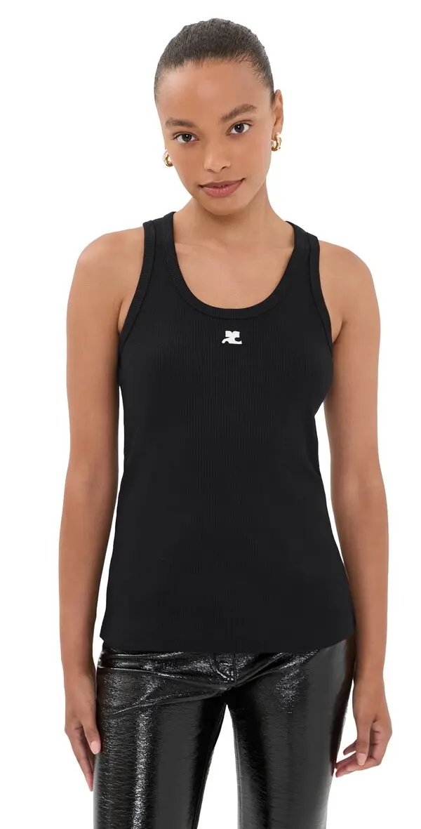 COURREGES 90's Rib Tank Top - Black