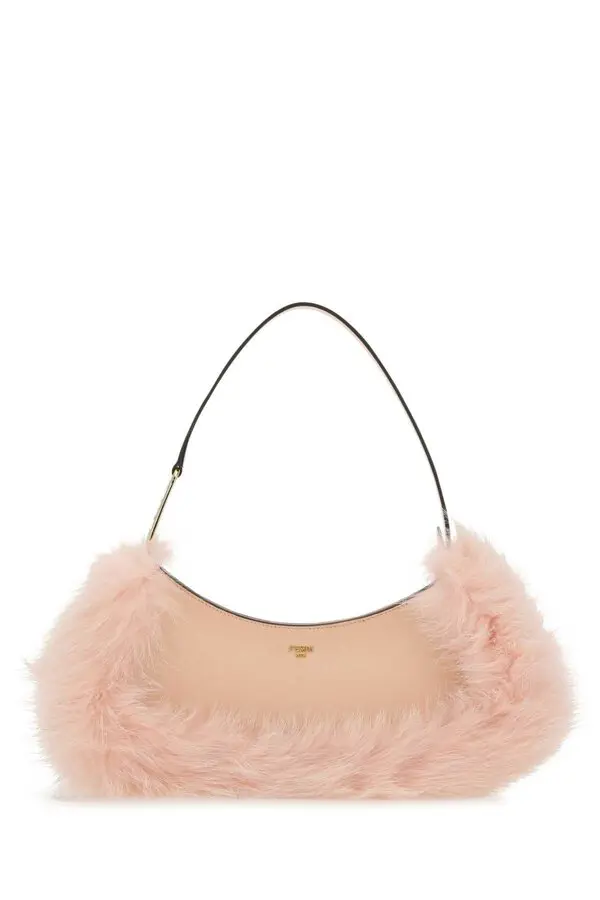 Fendi Leather O Lock Swing Handbag - Pink