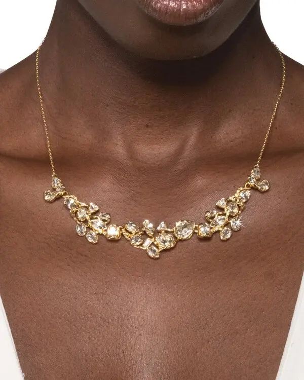 Alexis Bittar Clat Crystal Cluster Bib Necklace - Gold