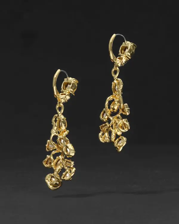 Alexis Bittar Eclat Crystal Studded Leverback Drop Earrings - Gold