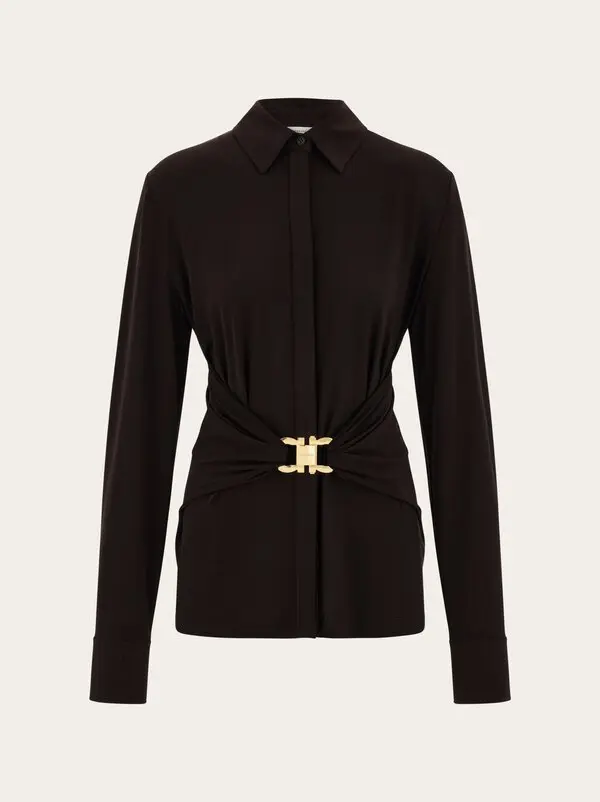 FERRAGAMO Gathered Waist Viscose Shirt
