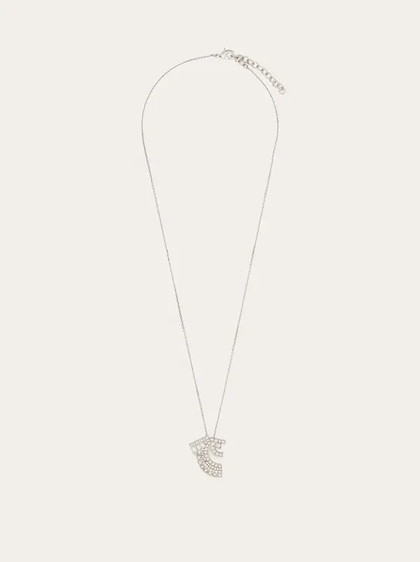 FERRAGAMO Deconstructed Gancio Pendant Necklace - Silver