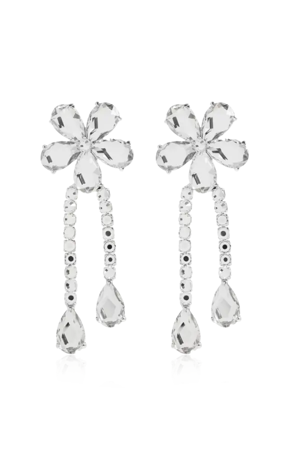 SELF-PORTRAIT Long Earrings With Shimmering Crystals