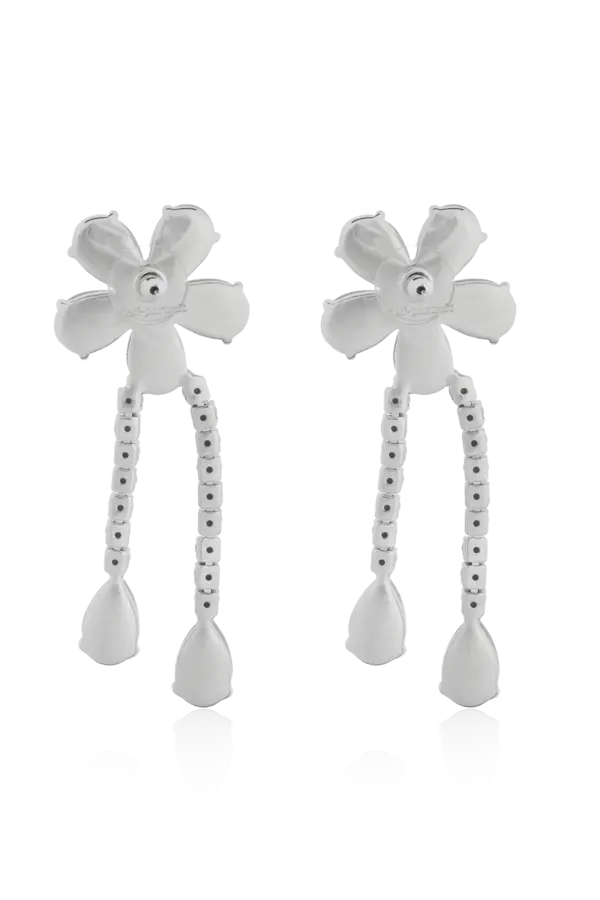 SELF-PORTRAIT Long Earrings With Shimmering Crystals