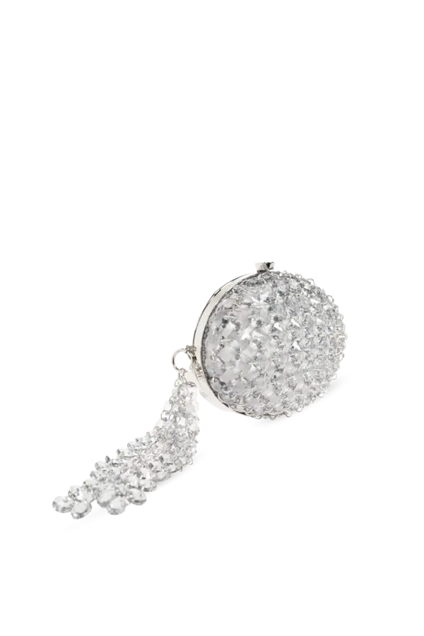 SELF-PORTRAIT Satin Clutch With Shimmering Crystals