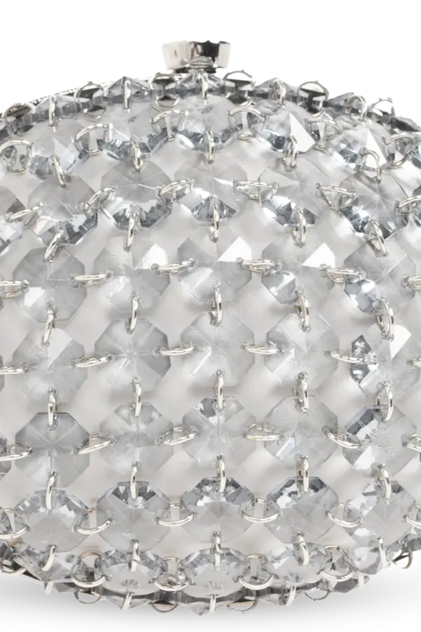 SELF-PORTRAIT Satin Clutch With Shimmering Crystals