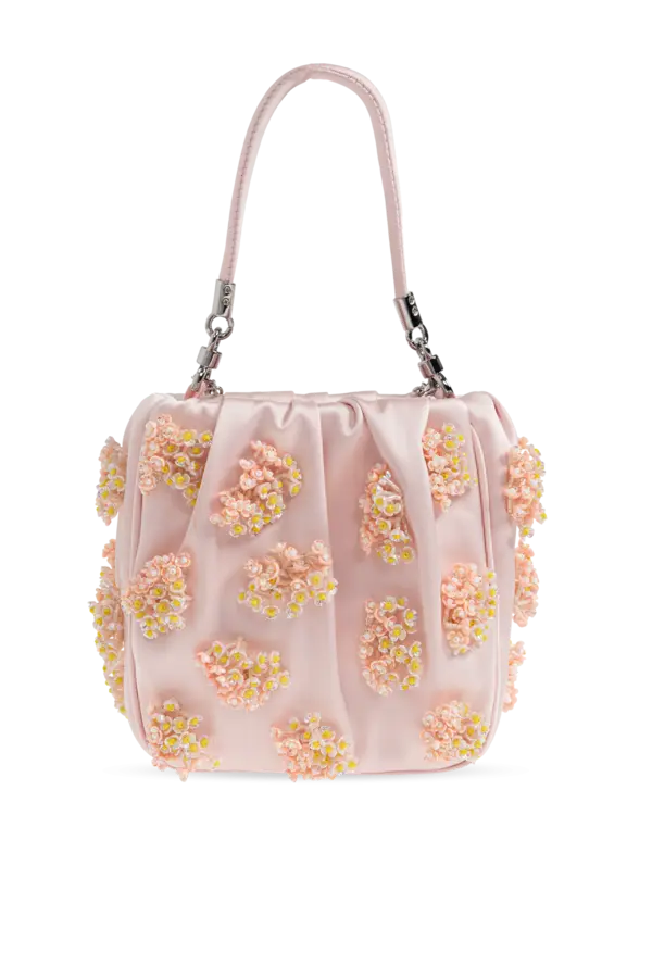 SELF-PORTRAIT Satin Bag With Appliqués