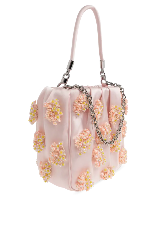 SELF-PORTRAIT Satin Bag With Appliqués