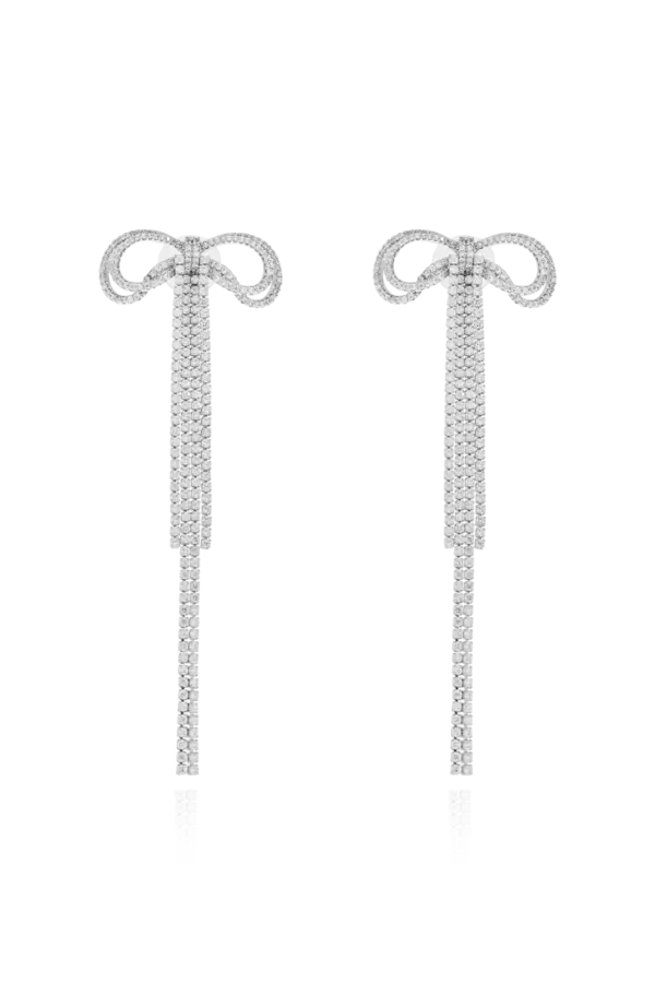 SELF-PORTRAIT Long Earrings With Shimmering Crystals