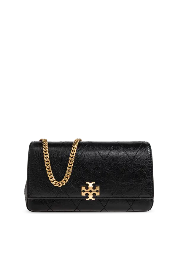 Tory Burch Wallet On 'charlie' Chain - Black