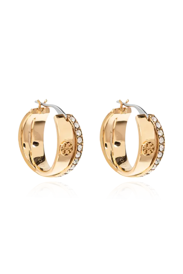 Tory Burch Earrings With Sparkling Crystals - Gold