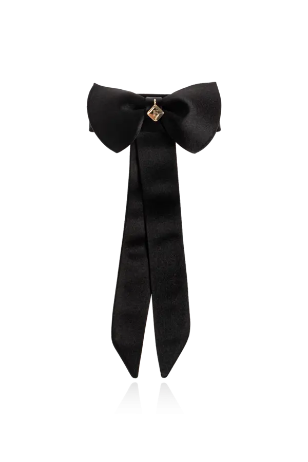 FERRAGAMO Satin Hair Clip - Black