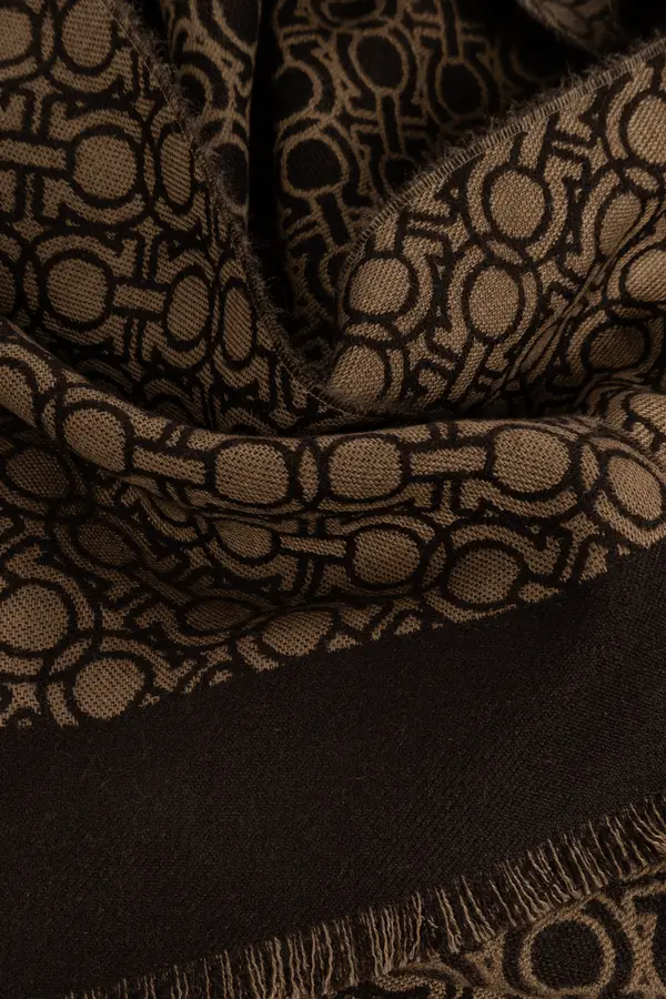 FERRAGAMO Wool Scarf With Monogram
