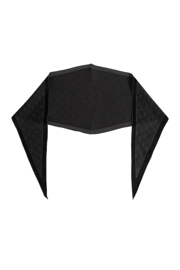FERRAGAMO Asymmetric Scarf With Monogram - Black