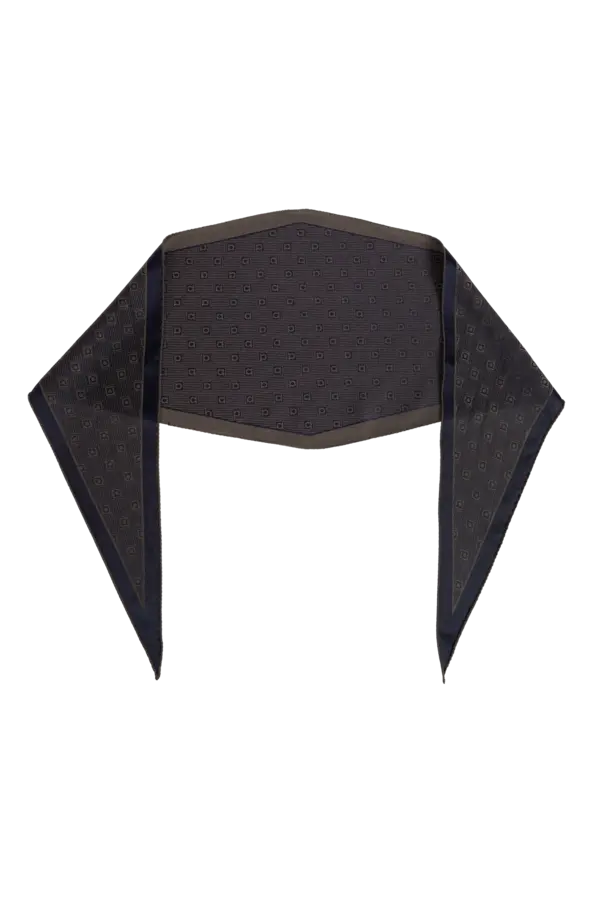 FERRAGAMO Asymmetric Scarf With Monogram - Brown