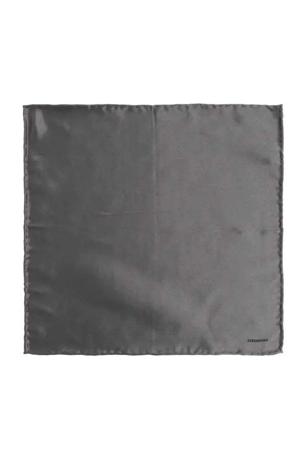 FERRAGAMO Silk Pocket Square - Grey