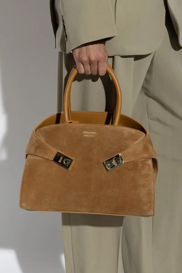 FERRAGAMO Suede Bag `hug