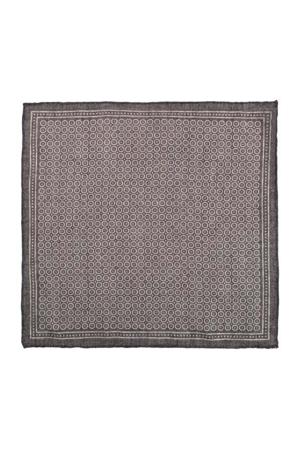 Eleventy Patterned Pocket Square - Grey