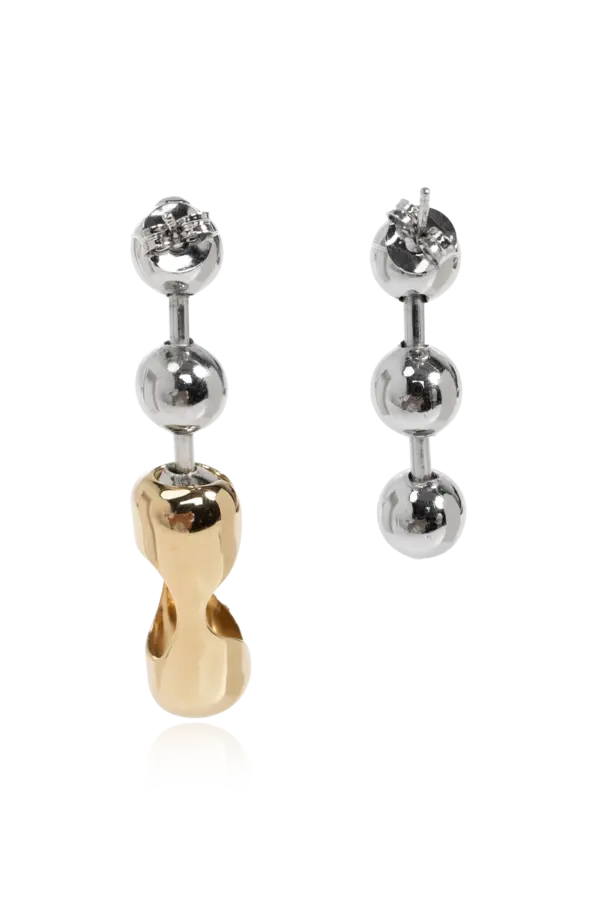 MAISON MARGIELA Asymmetric Drop Earrings With Gold Detail